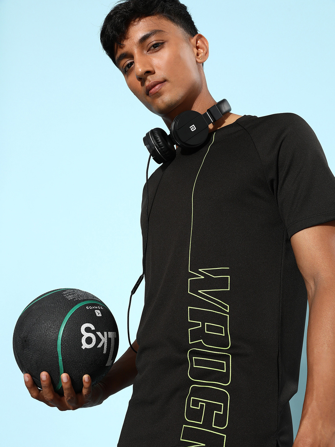 Buy WROGN ACTIVE Brand Logo Printed Slim Fit T Shirt - Tshirts for Men ...