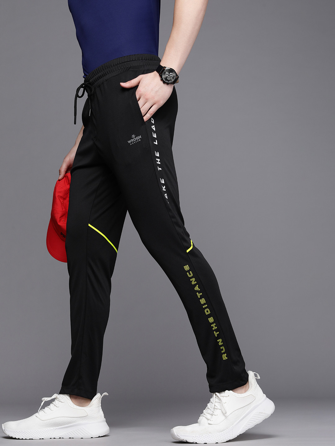 Buy WROGN ACTIVE Men Slim Fit Side Print Track Pants - Track Pants for ...