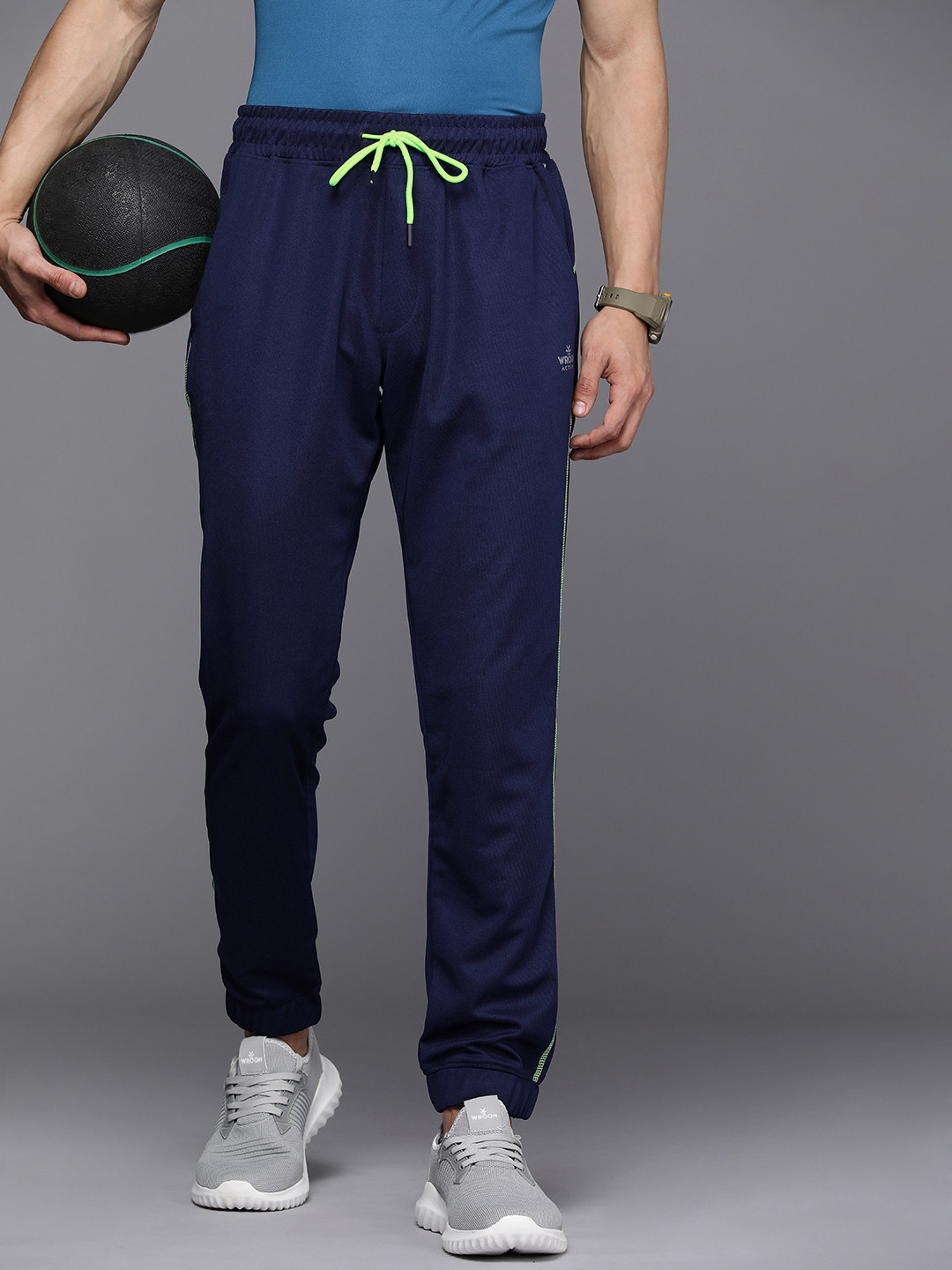 Buy WROGN ACTIVE Men Dry Pro Mid Rise Knitted Sports Joggers - Track ...