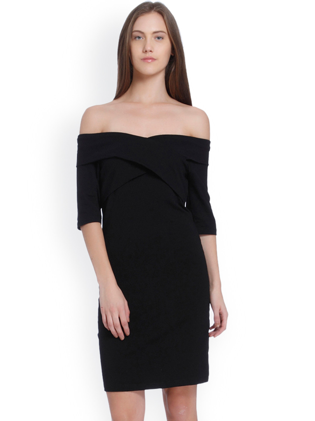 Buy Vero Moda Women Black Solid Bodycon Dress - Dresses for Women ...