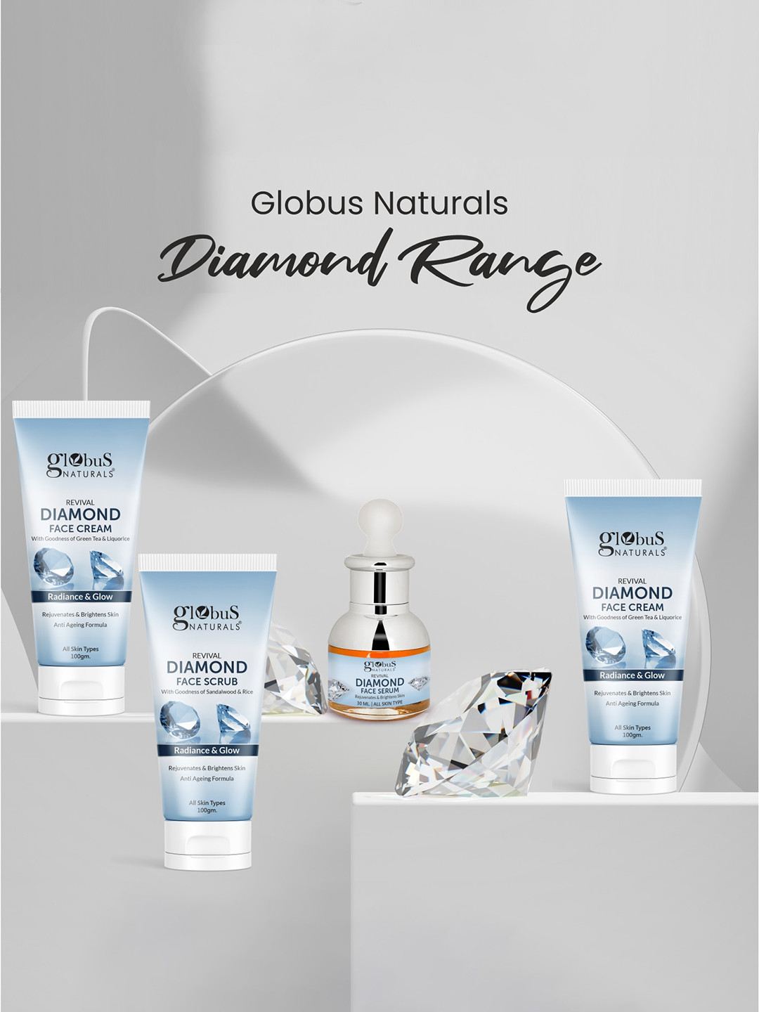 Buy Globus Naturals Revival Diamond Face Cream For Soft & Glowing Skin ...