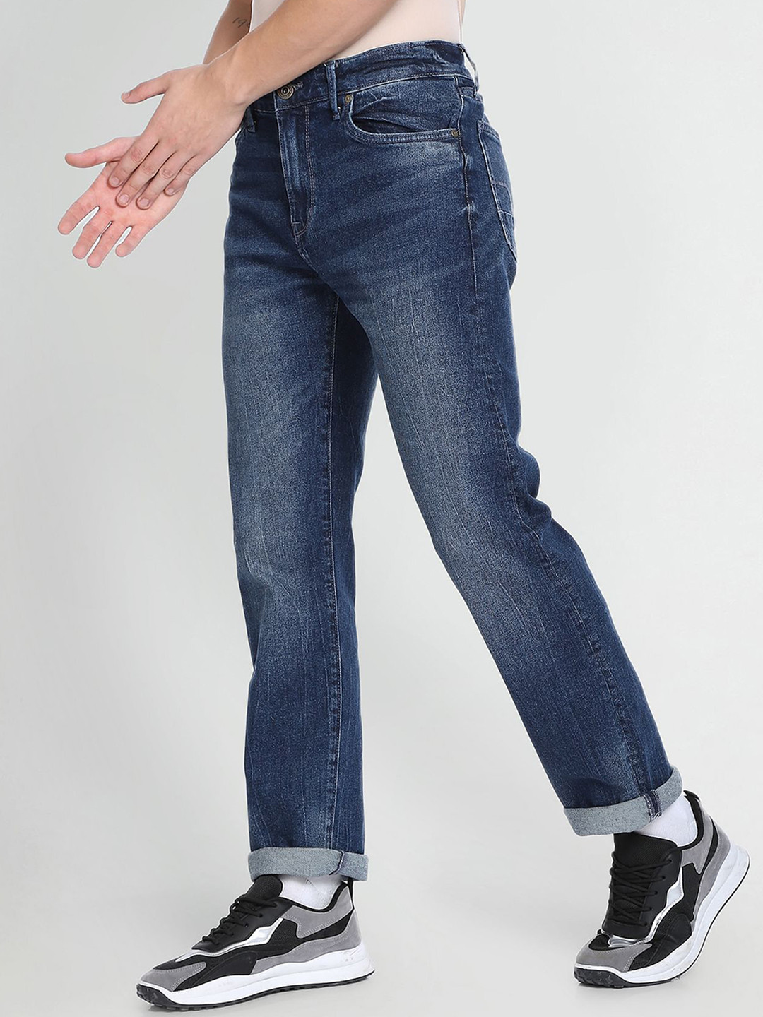 Buy Flying Machine F Jango Straight Fit Washed Authentic Signature ...