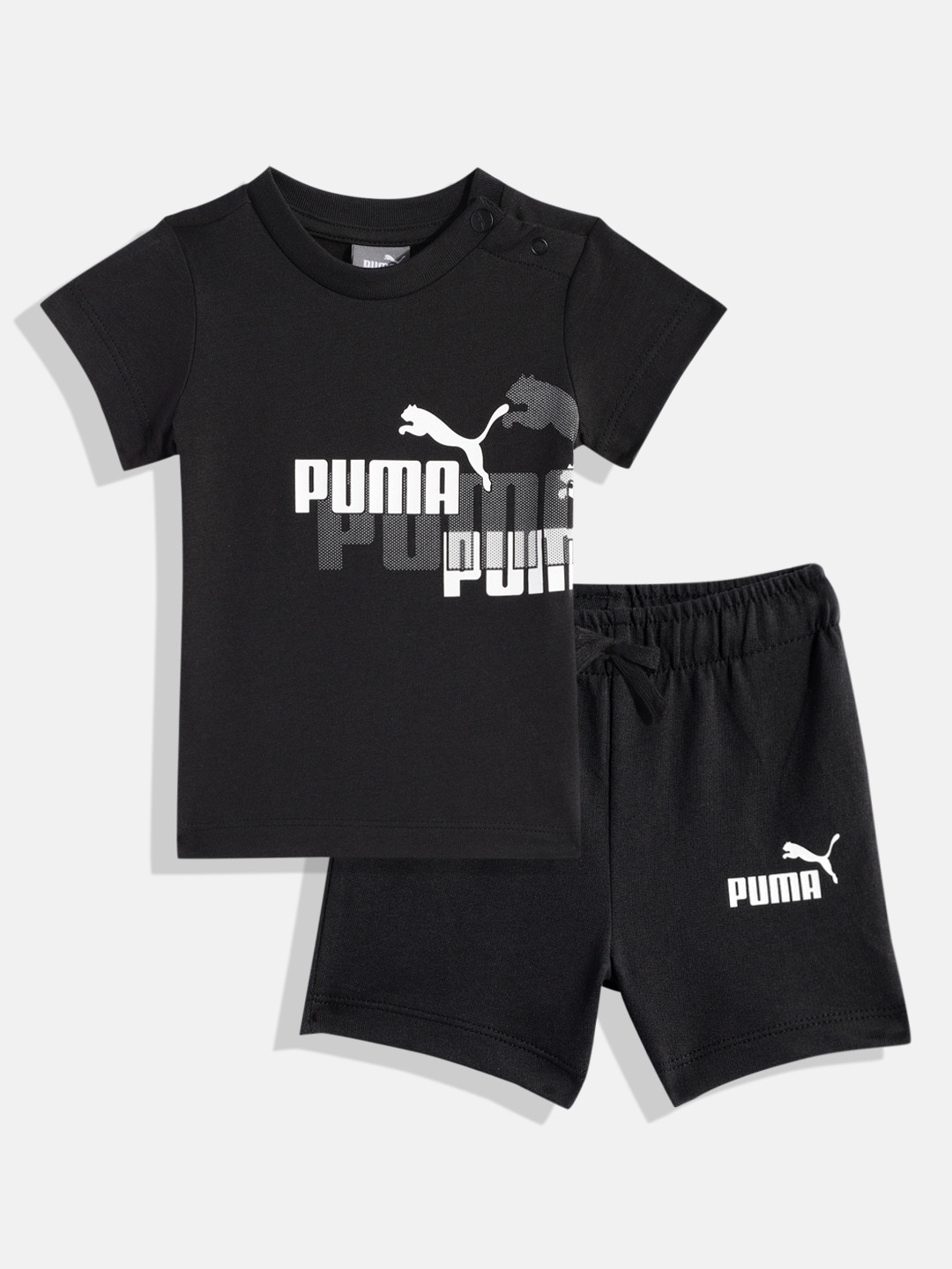 Buy Puma Kids Minicats Printed Pure Cotton T Shirt With Shorts ...