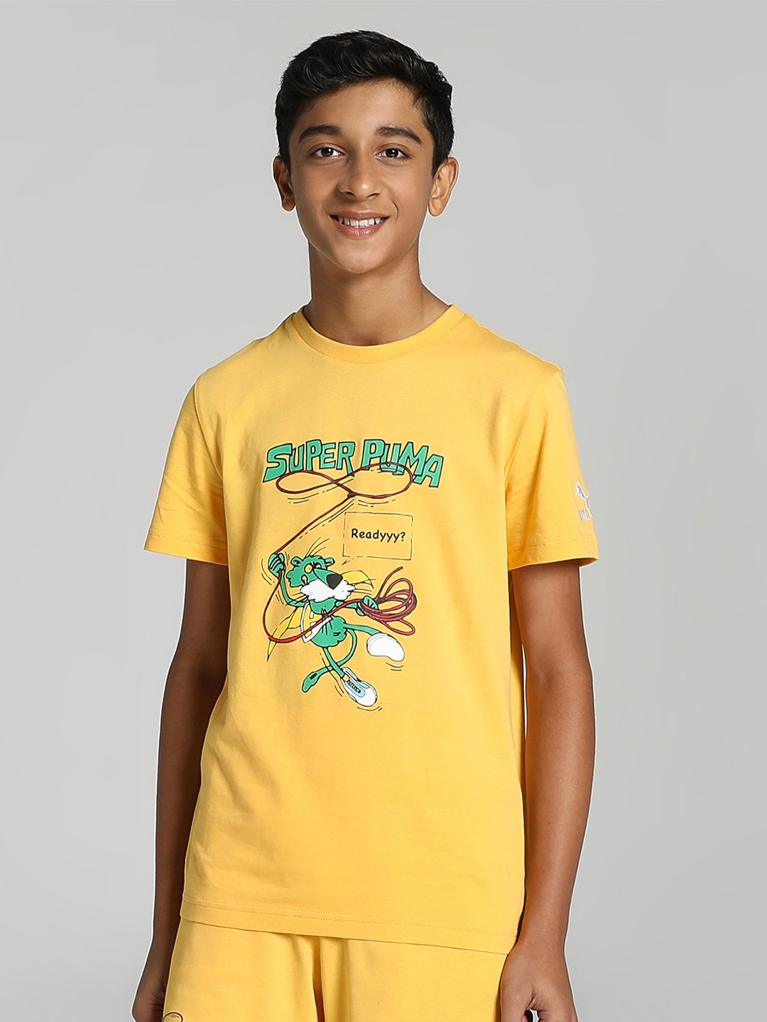 Buy Puma Boys Super Puma Graphic Printed Regular Fit Pure Cotton T ...