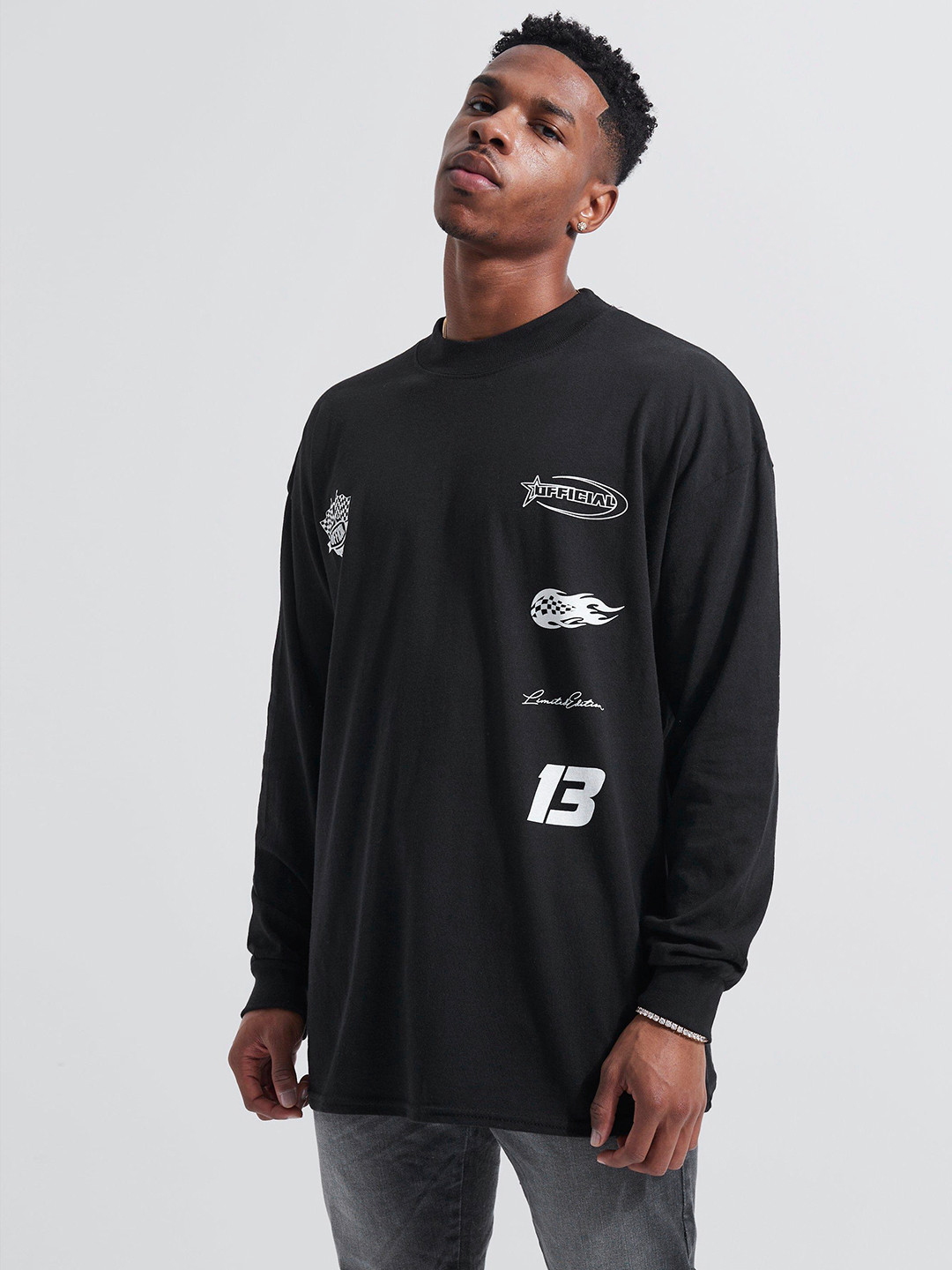 Buy BoohooMAN Moto Printed Oversized T Shirt - Tshirts for Men 22167024 ...