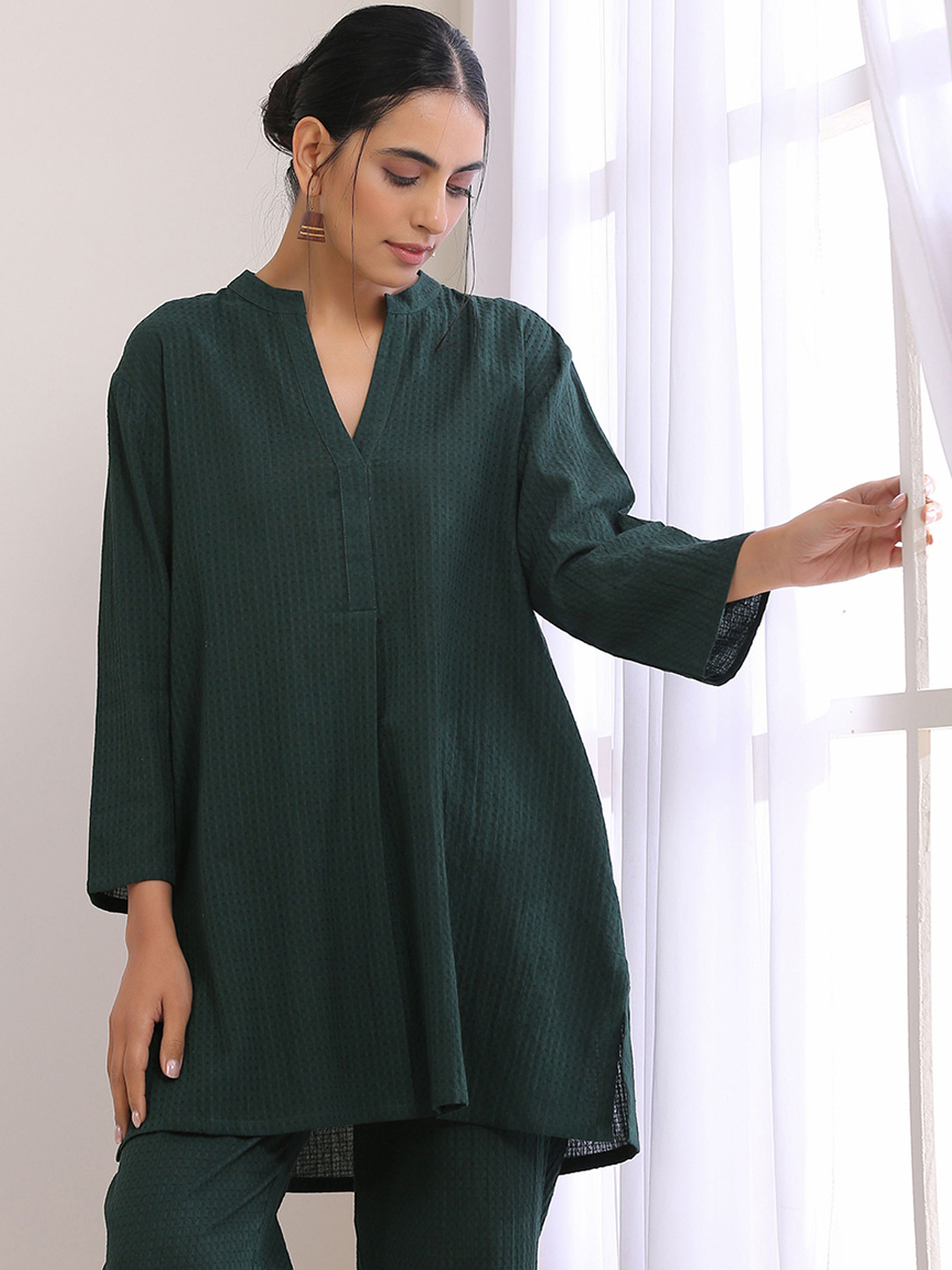 Buy TrueBrowns Self Design Dobby Relaxed Fit Pure Cotton Co Ords - Co ...