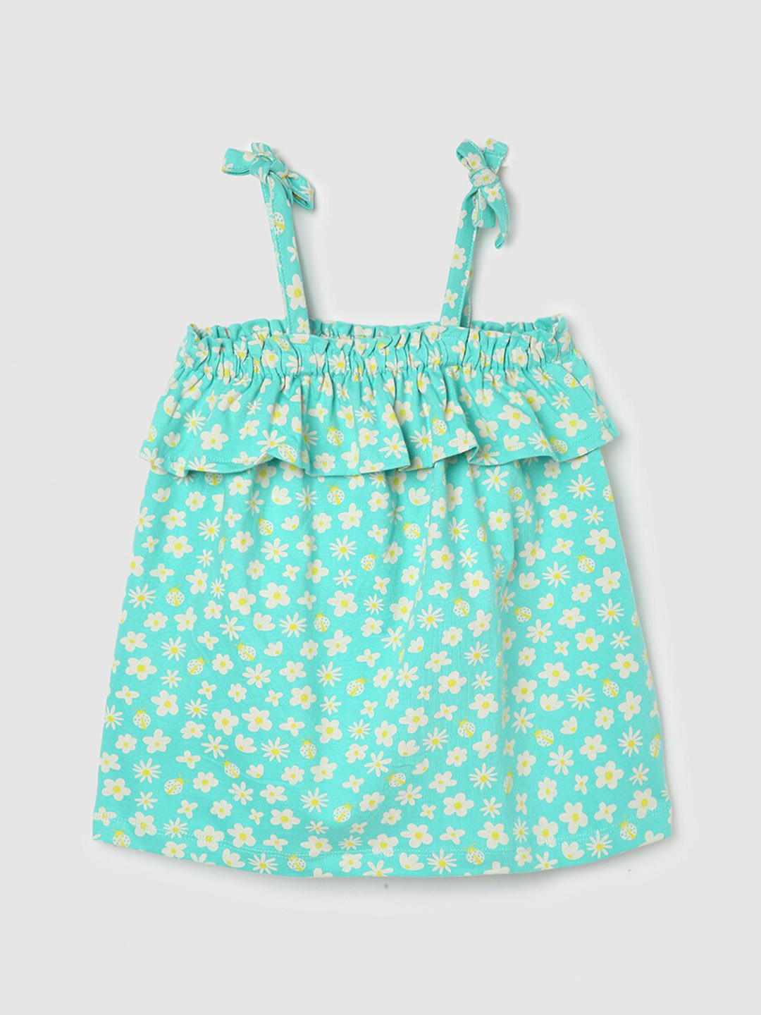 Buy Max Girls Floral Print Pure Cotton A Line Top - Tops for Girls ...