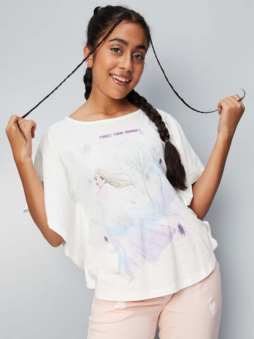 Buy Max Teen Girls Elsa Printed Pure Cotton Kaftan Top - Tops for Girls ...