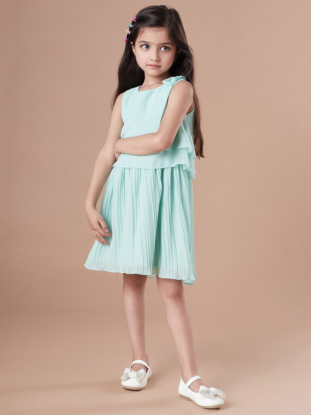 Buy Pspeaches Girls Round Neck Georgette Dress - Dresses for Girls ...