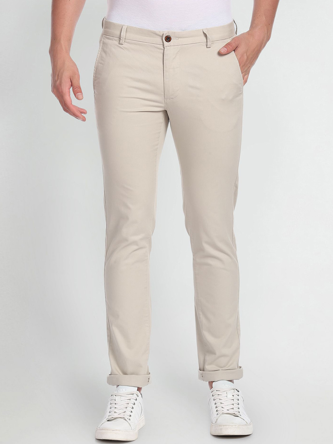 Buy Arrow Sport Men Slim Fit Low Rise Chinos Trousers - Trousers for ...