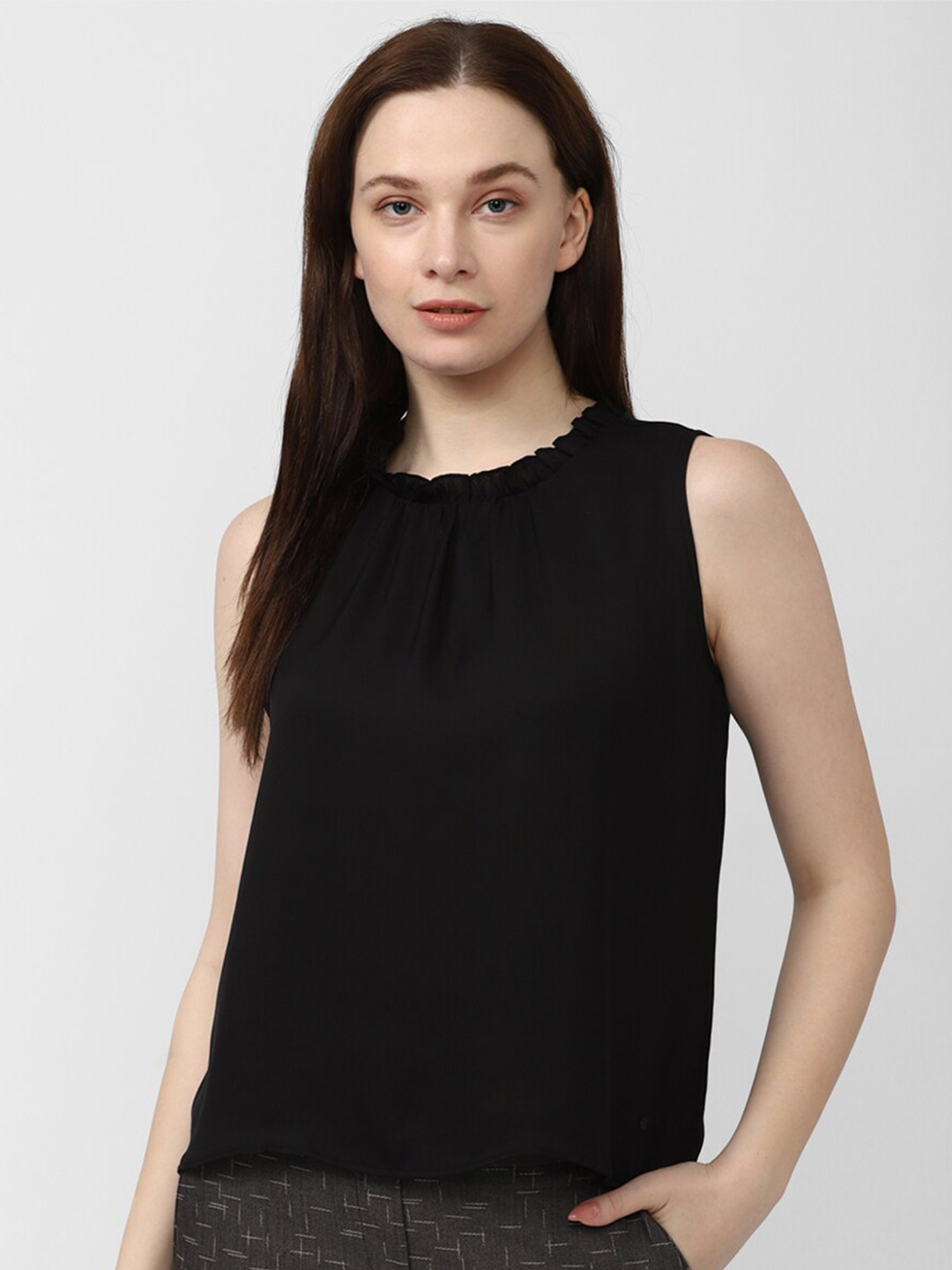 Buy Van Heusen Woman Round Neck Sleeveless Formal Top - Tops for Women ...