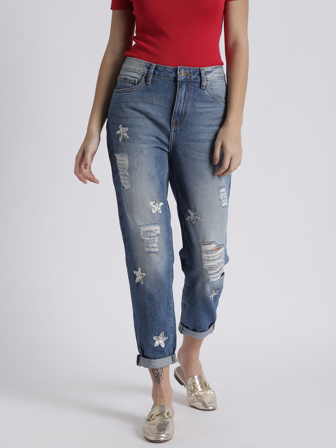 Buy Splash Women Blue Skinny Fit Low Rise Low Distress Jeans - Jeans ...