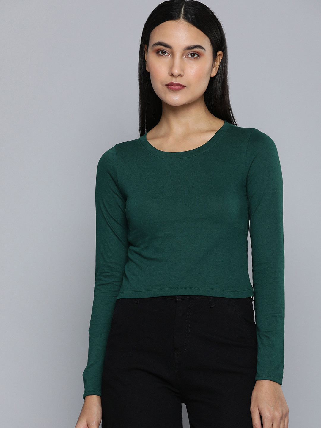 Buy Ether Slim Fit Crop T Shirt - Tshirts for Women 22194568 | Myntra