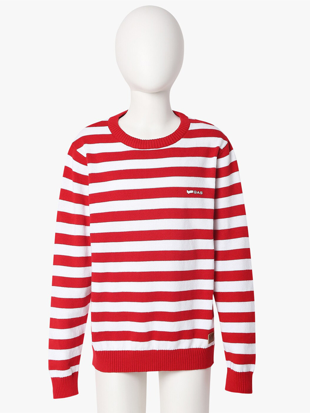 Buy GAS Boys Striped Round Neck Cotton Pullover - Sweaters for Boys ...