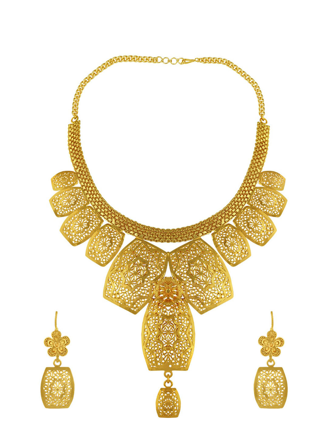 Buy Alamod Gold Plated Studded & Beaded Jewellery Set - Jewellery Set ...