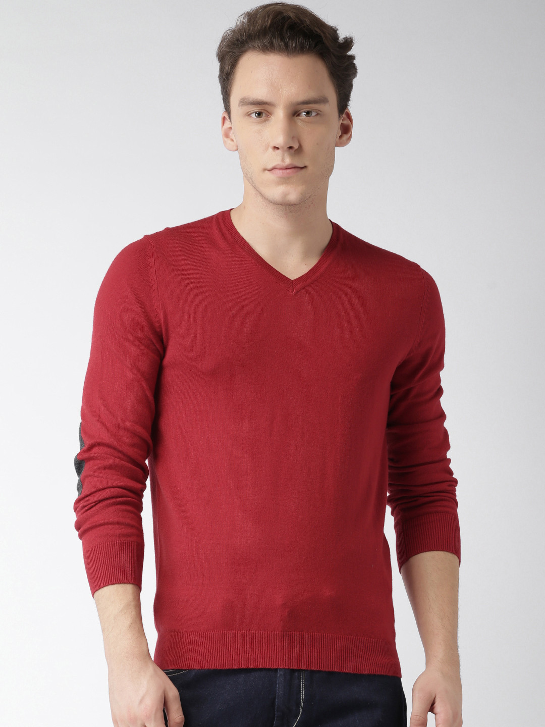 Buy Celio Men Red Solid Pullover - Sweaters for Men 2220239 | Myntra