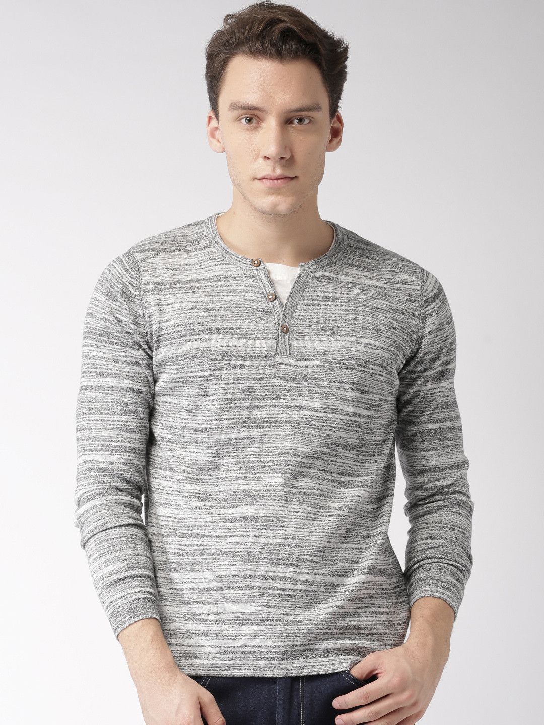 Buy Celio Men Grey Solid Pullover - Sweaters for Men 2220240 | Myntra