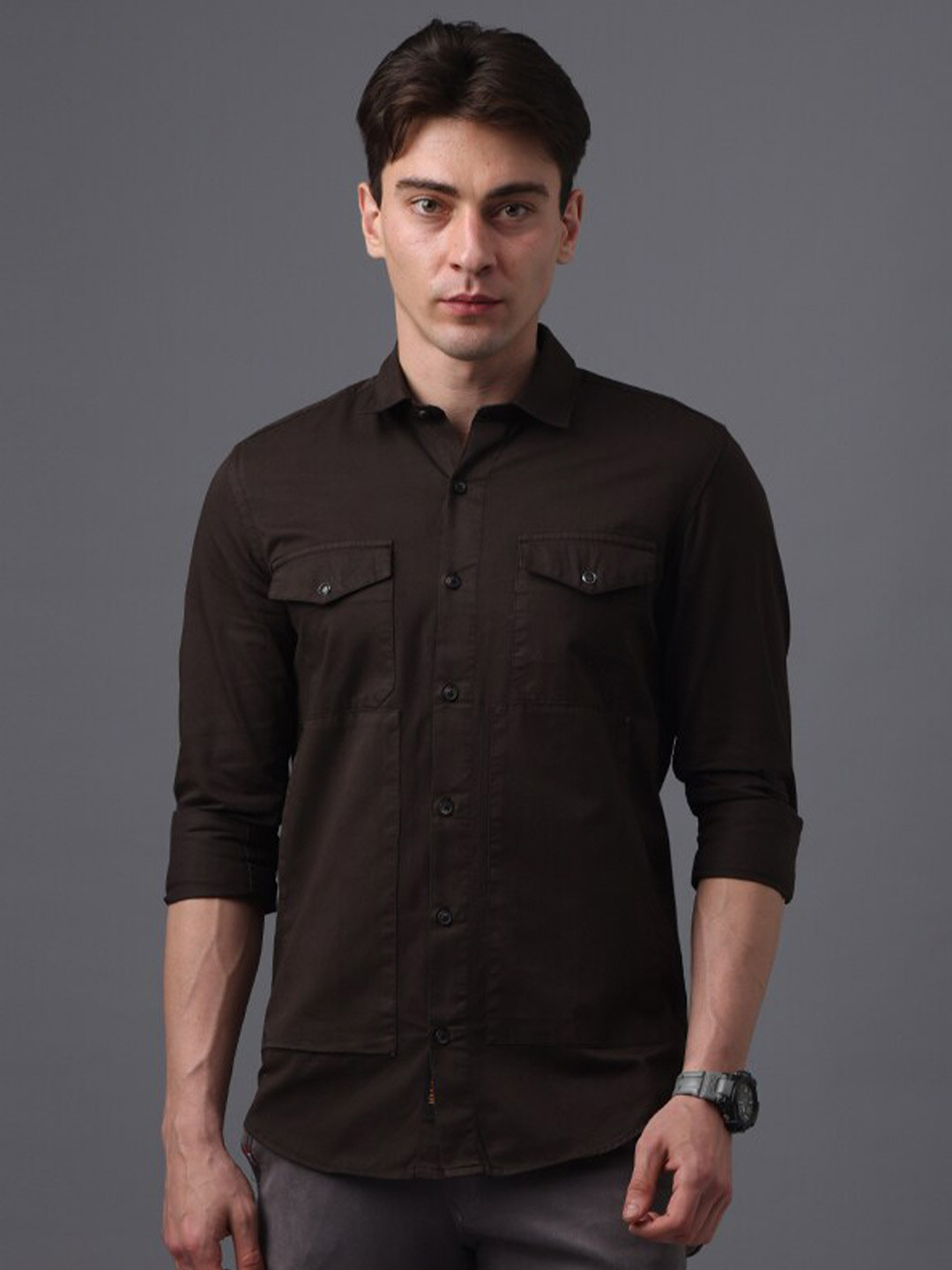 Buy FOGA New Spread Collar Pure Cotton Casual Shirt - Shirts for Men ...