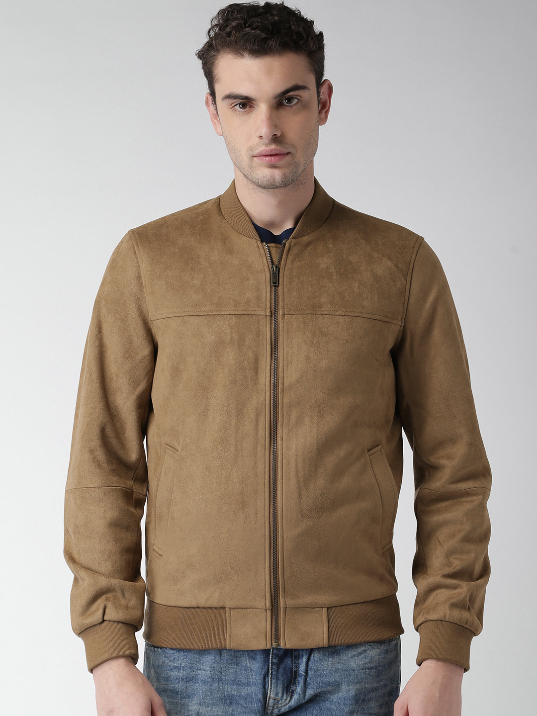 Buy Celio Men Beige Solid Bomber - Jackets for Men 2220309 | Myntra