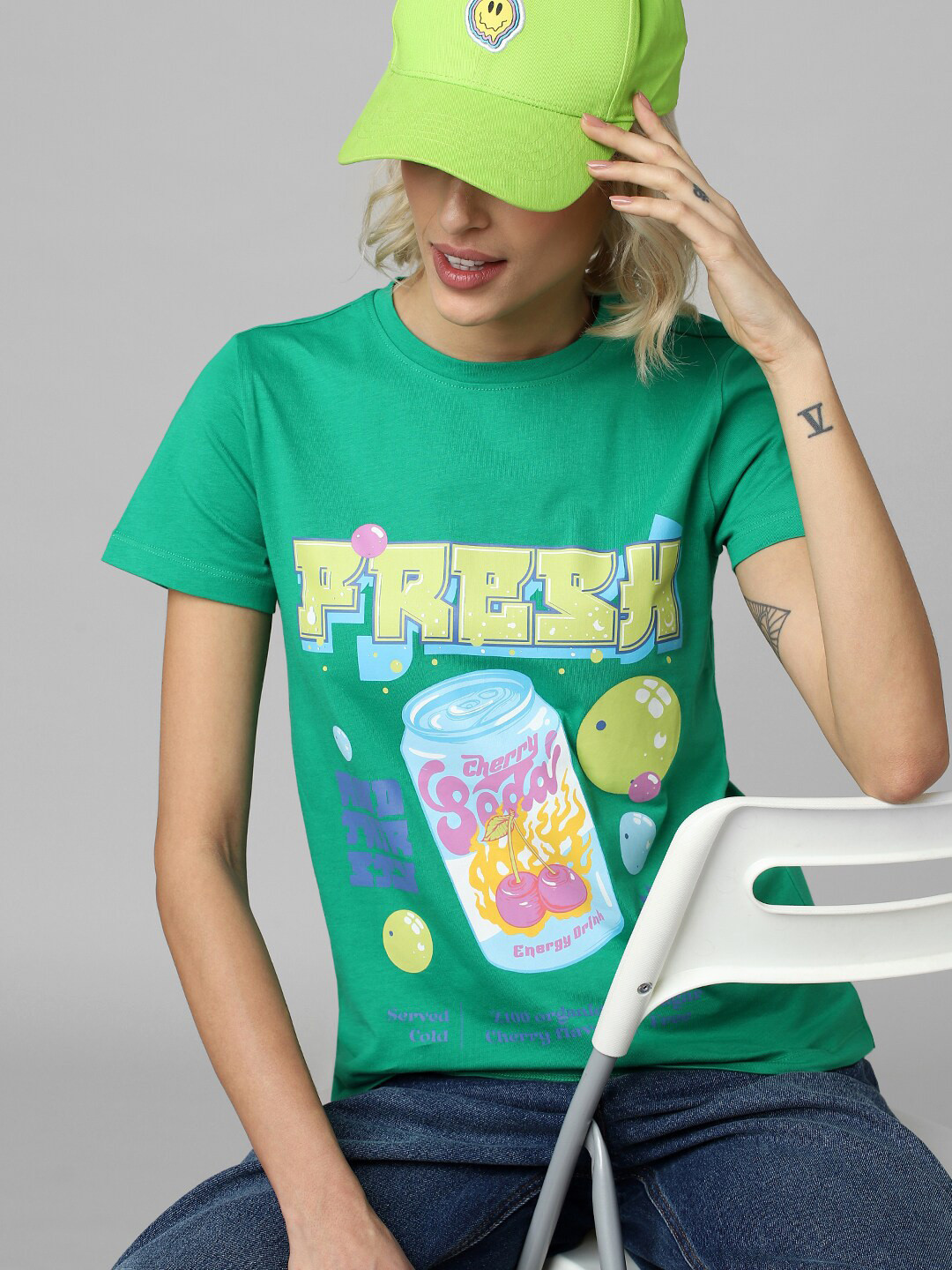 Buy ONLY Graphic Printed Knitted Cotton T Shirt - Tshirts for Women ...