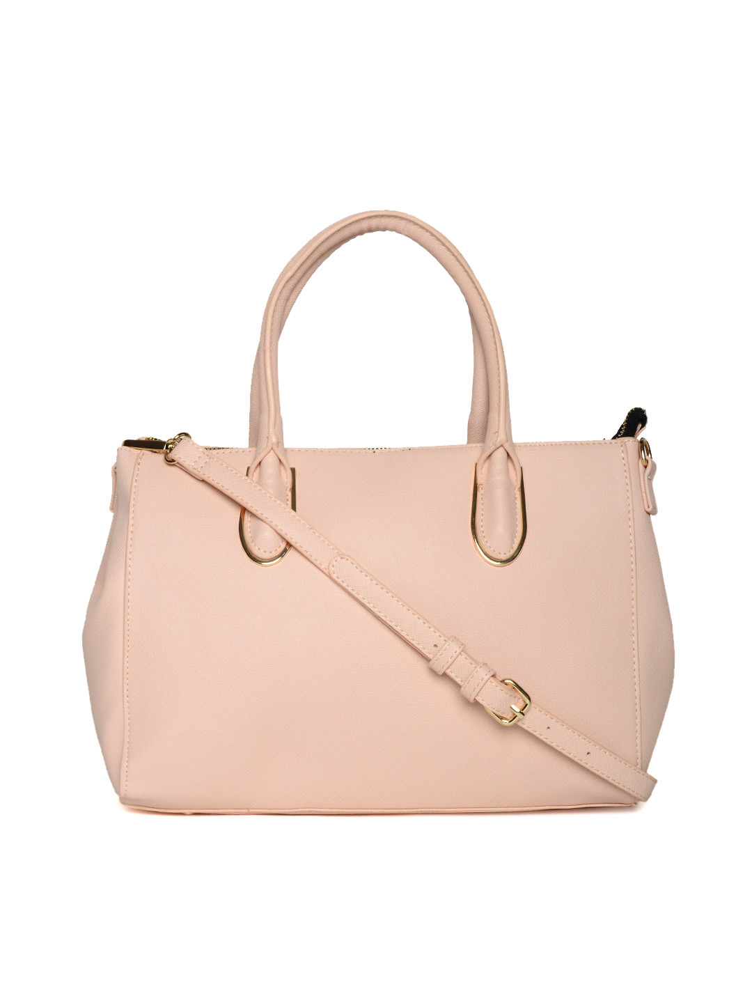 Buy FOREVER 21 Peach Coloured Solid Handheld Bag With Sling Strap ...