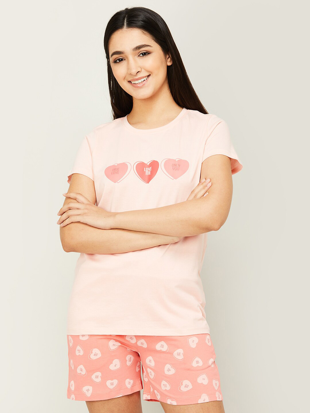 Buy Ginger By Lifestyle Graphic Printed Pure Cotton Night Suit - Night ...