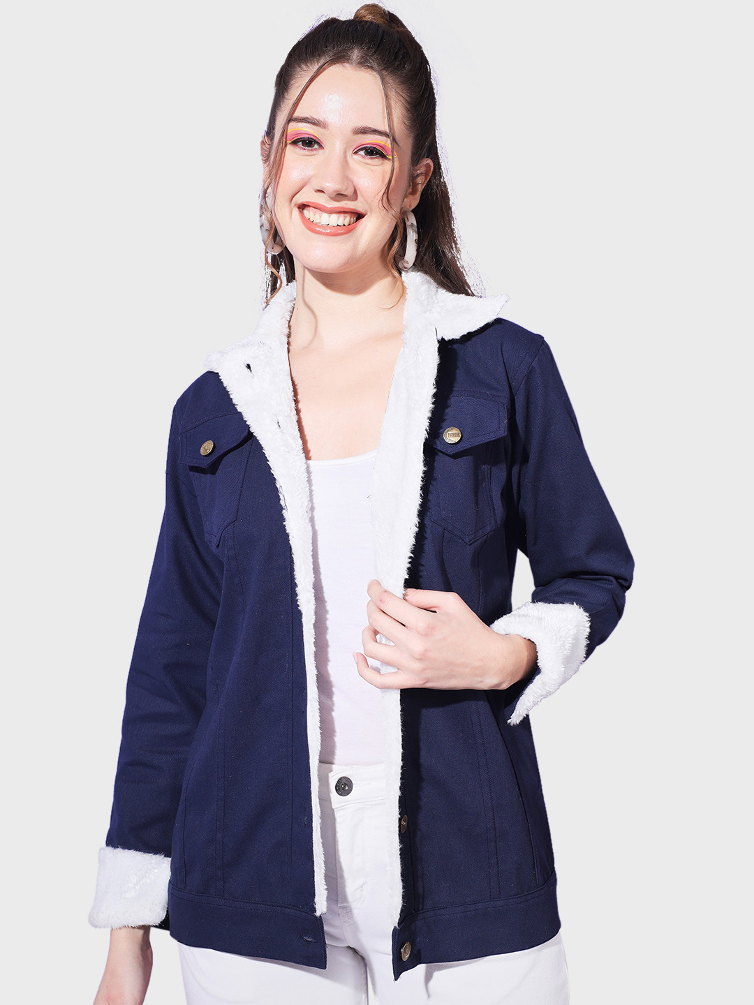 Buy BUY NEW TREND Women Lightweight Denim Jacket - Jackets for Women ...