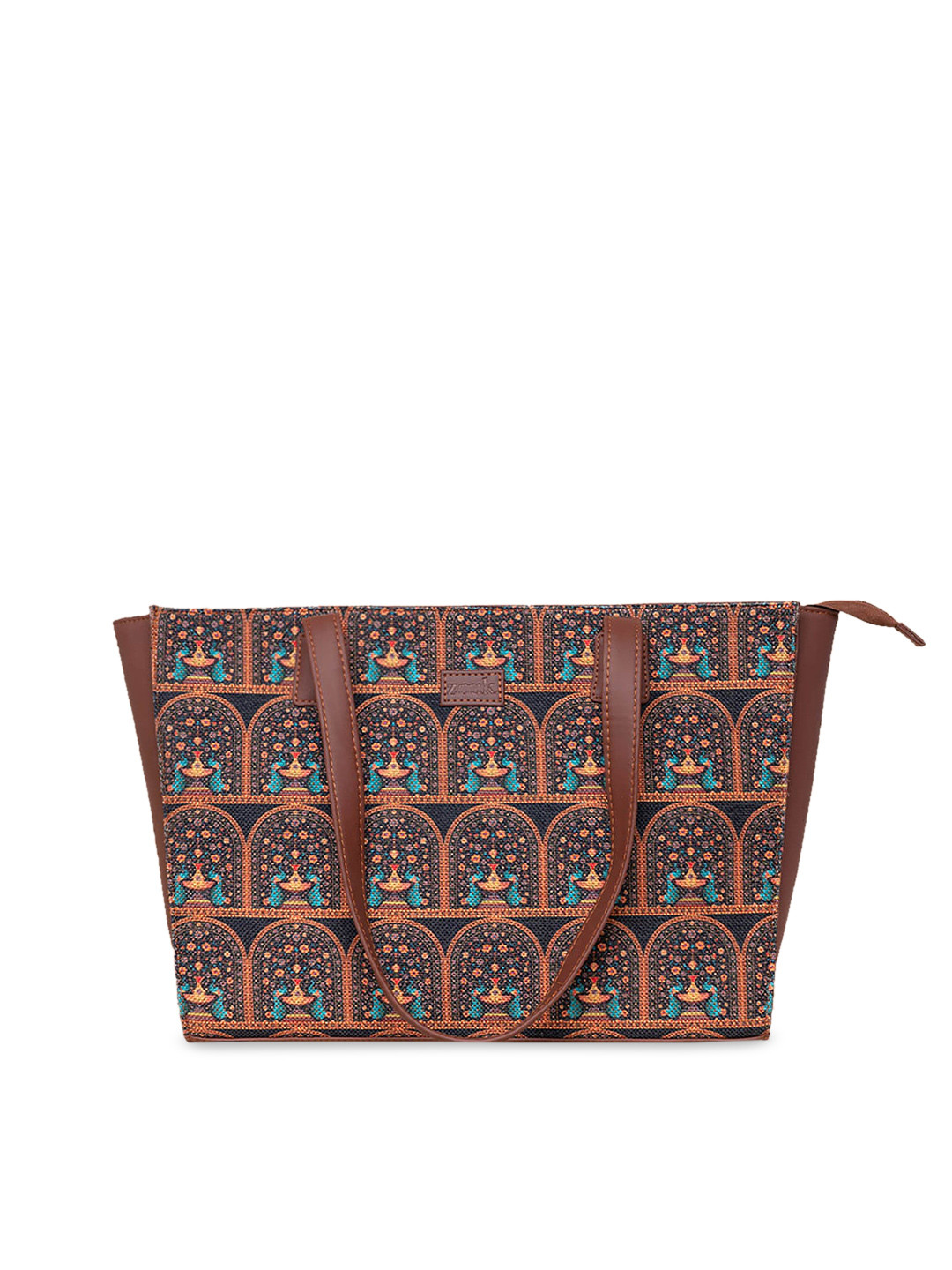 Buy ZOUK Ethnic Motifs Printed Structured Tote Bag - Handbags for Women ...