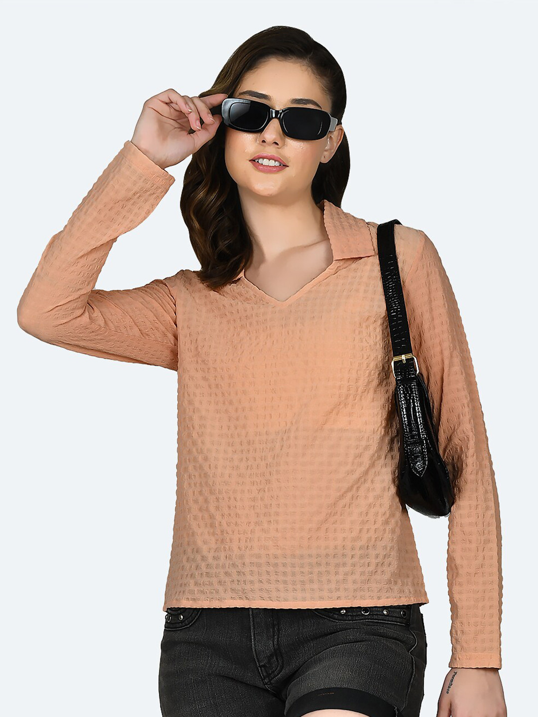 Buy Zink London Peach Coloured Top - Tops for Women 22211674 | Myntra