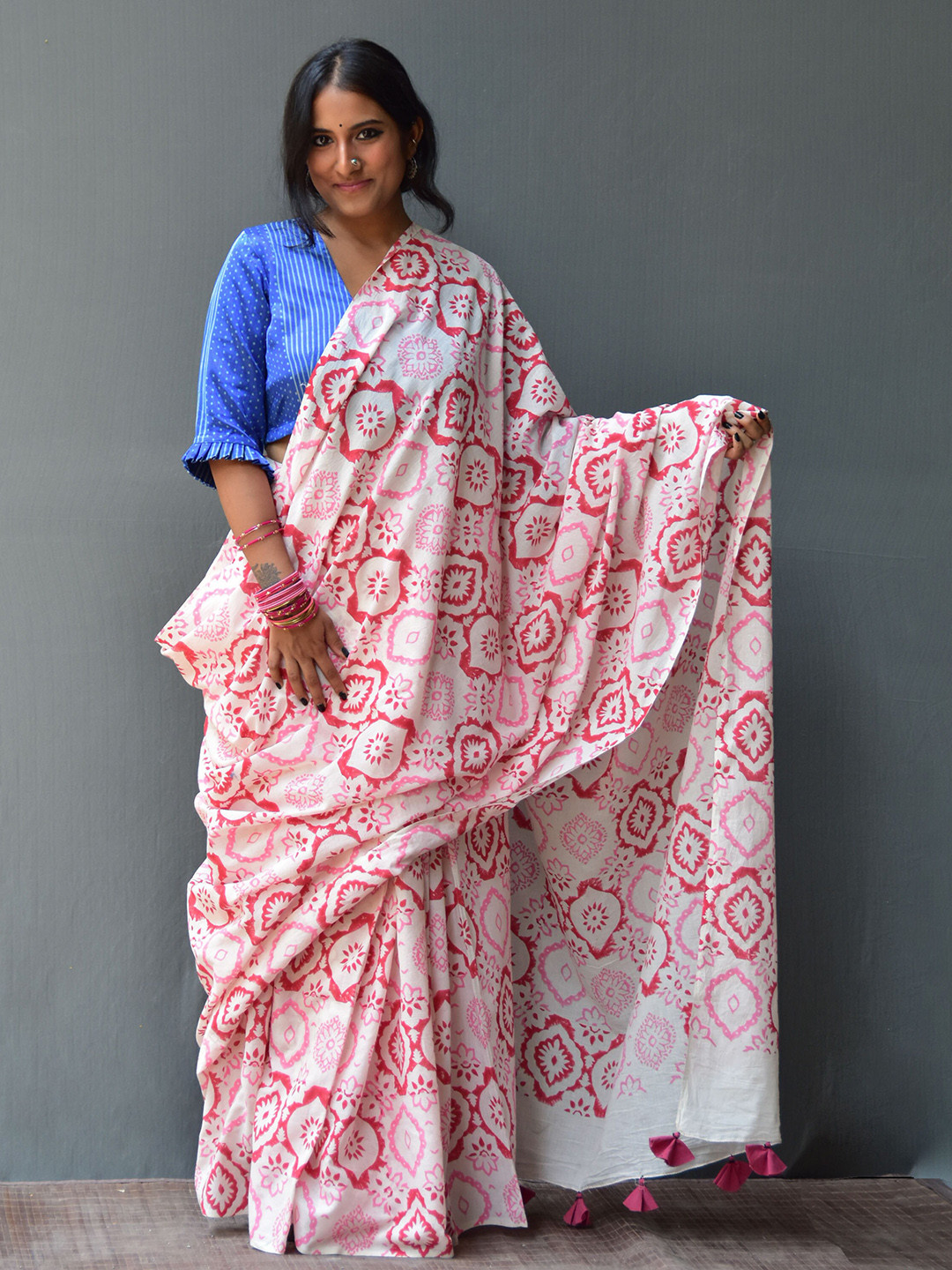 Buy Chidiyaa Pure Cotton Block Print Saree - Sarees for Women 22212748 ...