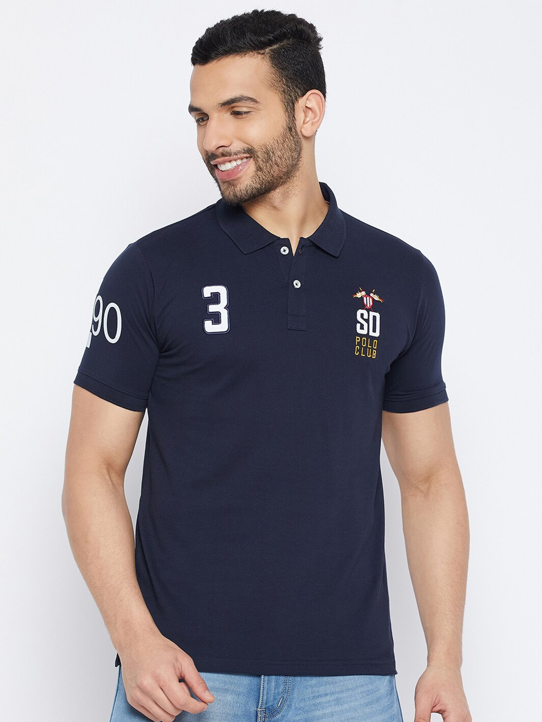 Buy Duke Polo Collar Cotton Slim Fit T Shirt - Tshirts for Men 22213312 ...