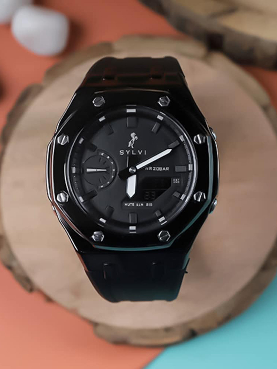 Buy Sylvi Men Patterned Dial & Straps Analogue And Digital Multi Function Watch 101 Black ...