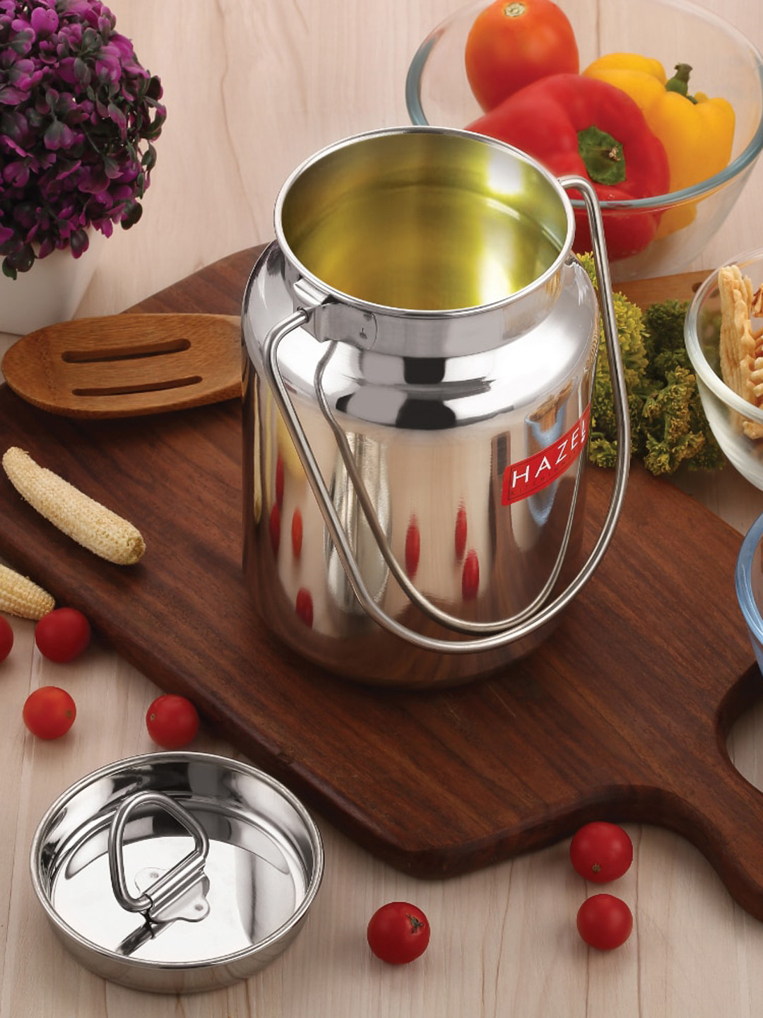 Buy HAZEL Stainless Steel Air Tight Heavy Gauge Small Oil Container 500 ...