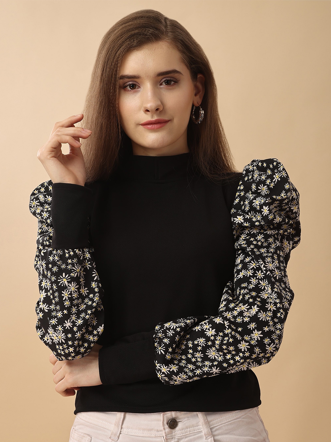 Buy Paralians Floral Printed Puff Sleeves Top Tops For Women 22222332