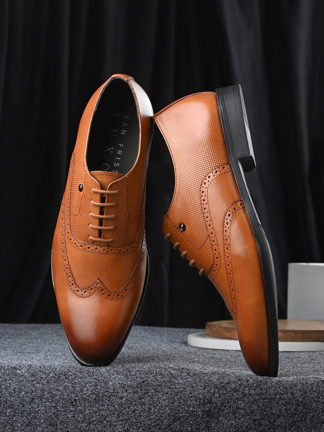 Buy San Frissco Men Leather Formal Brogues - Formal Shoes for Men ...