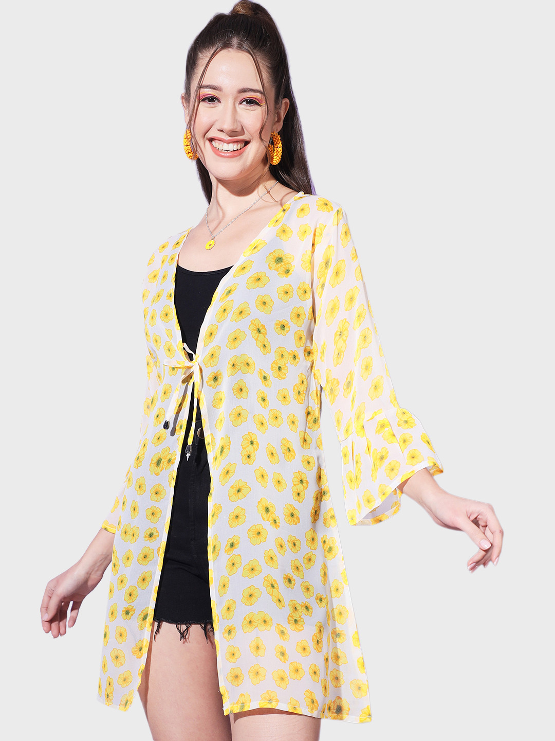 Buy BUY NEW TREND Women Floral Printed Georgette Shrug - Shrug for ...