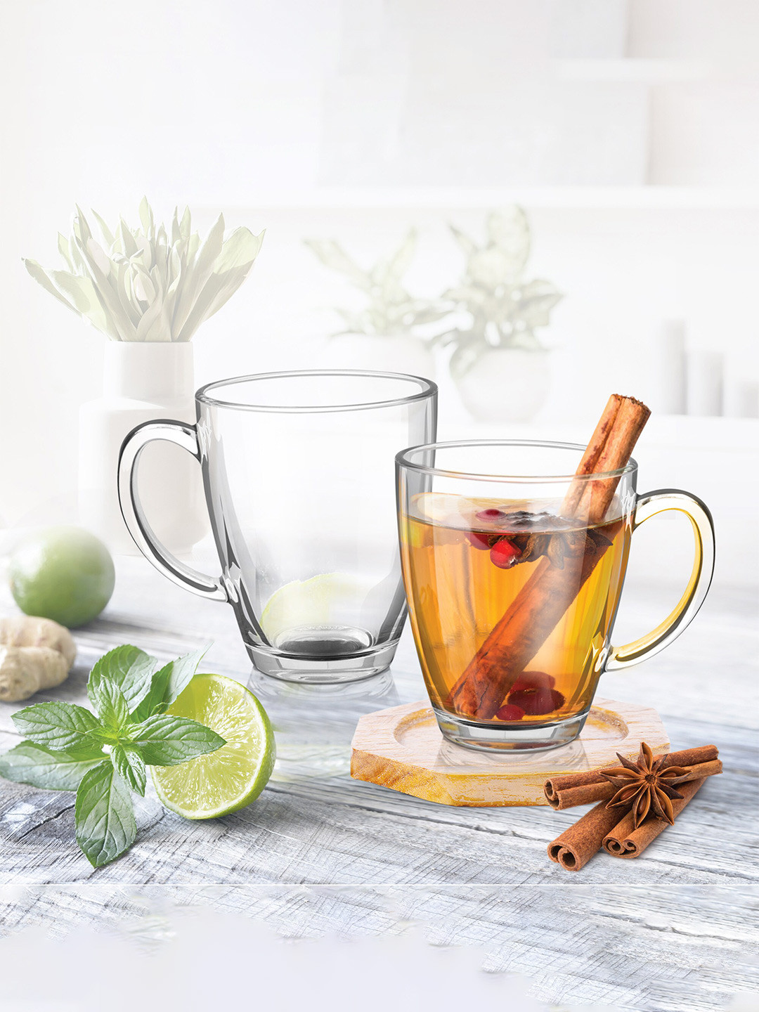 Buy Treo Sienna Elect Glass Tea Mug 2 Pieces Transparent 385 Ml Each ...