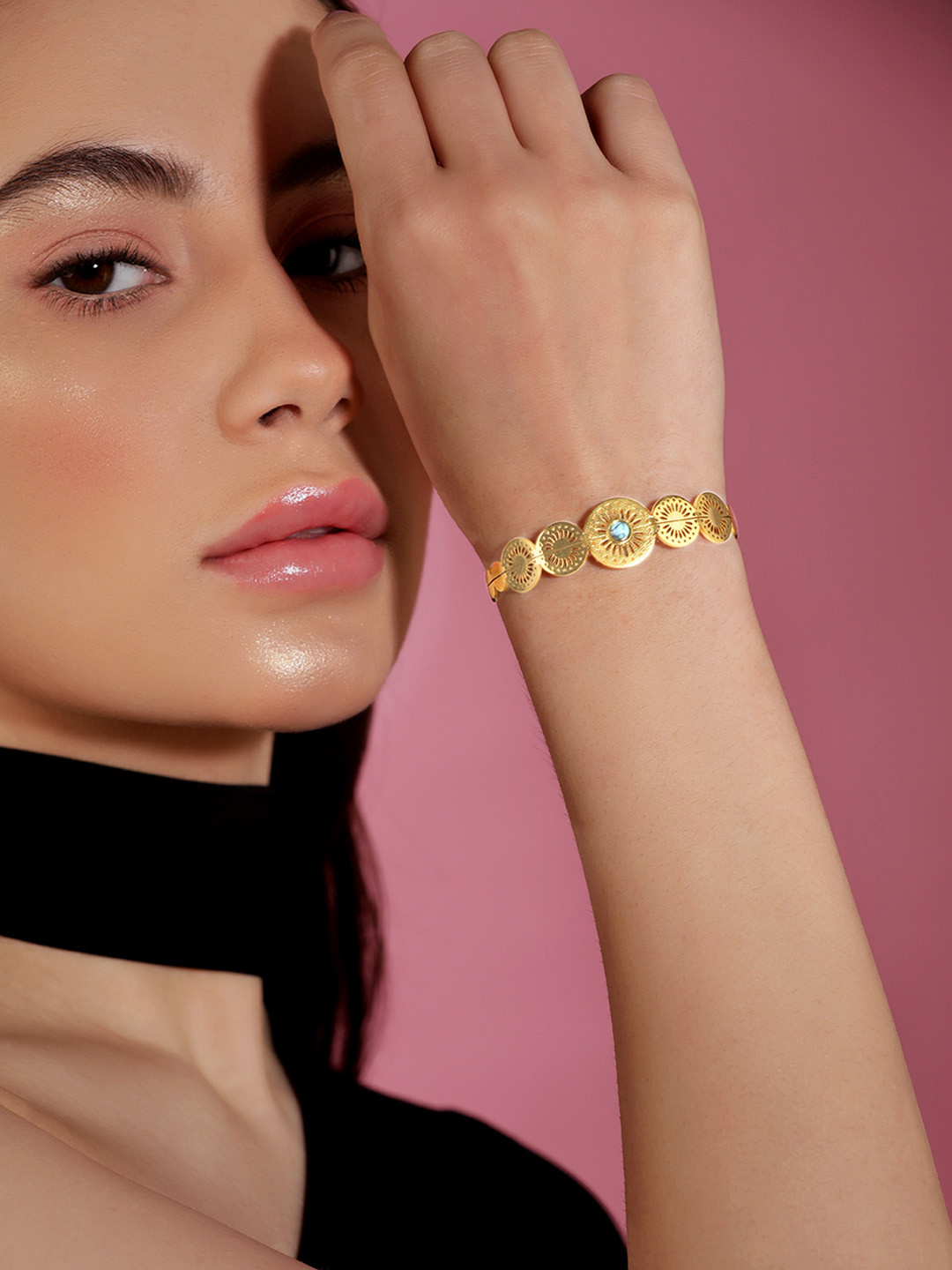 Buy Rubans Voguish Women Gold Plated Cuff Bracelet - Bracelet for Women ...