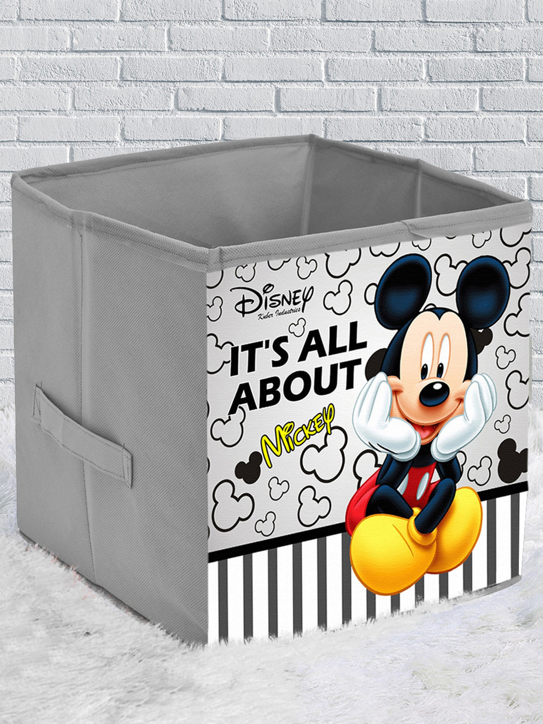 Buy Kuber Industries Grey & Yellow Mickey Mouse Printed Foldable ...