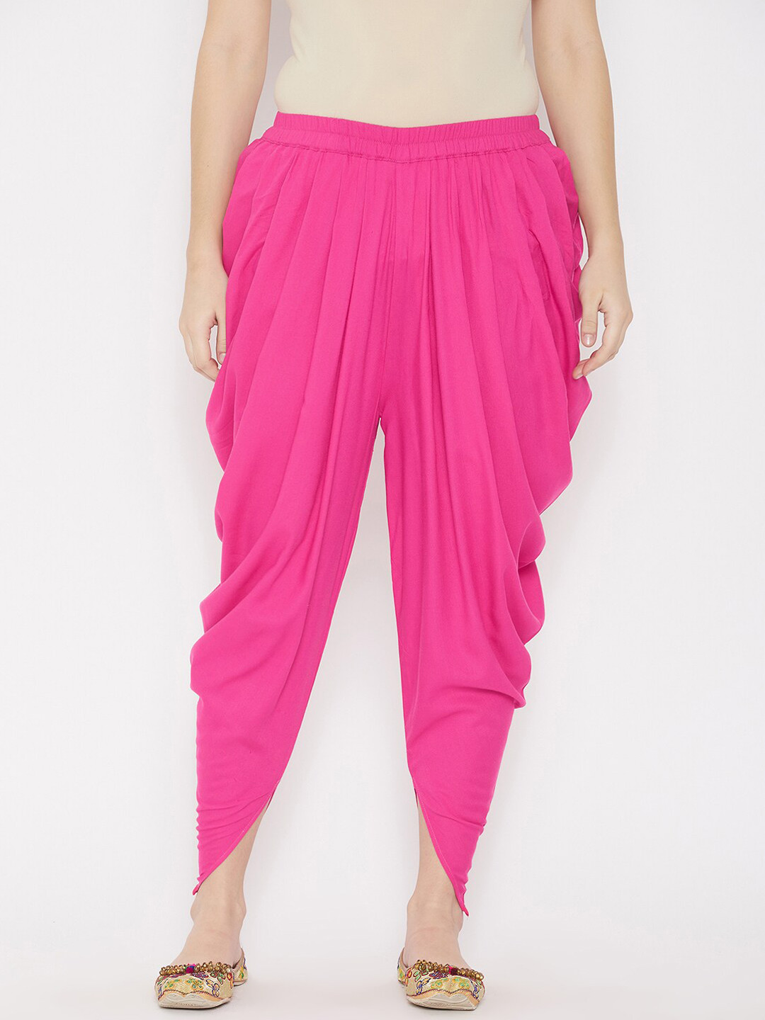 Buy TULIP 21 Women Mid Rise Elasticated Gather & Pleats Detail Dhoti ...
