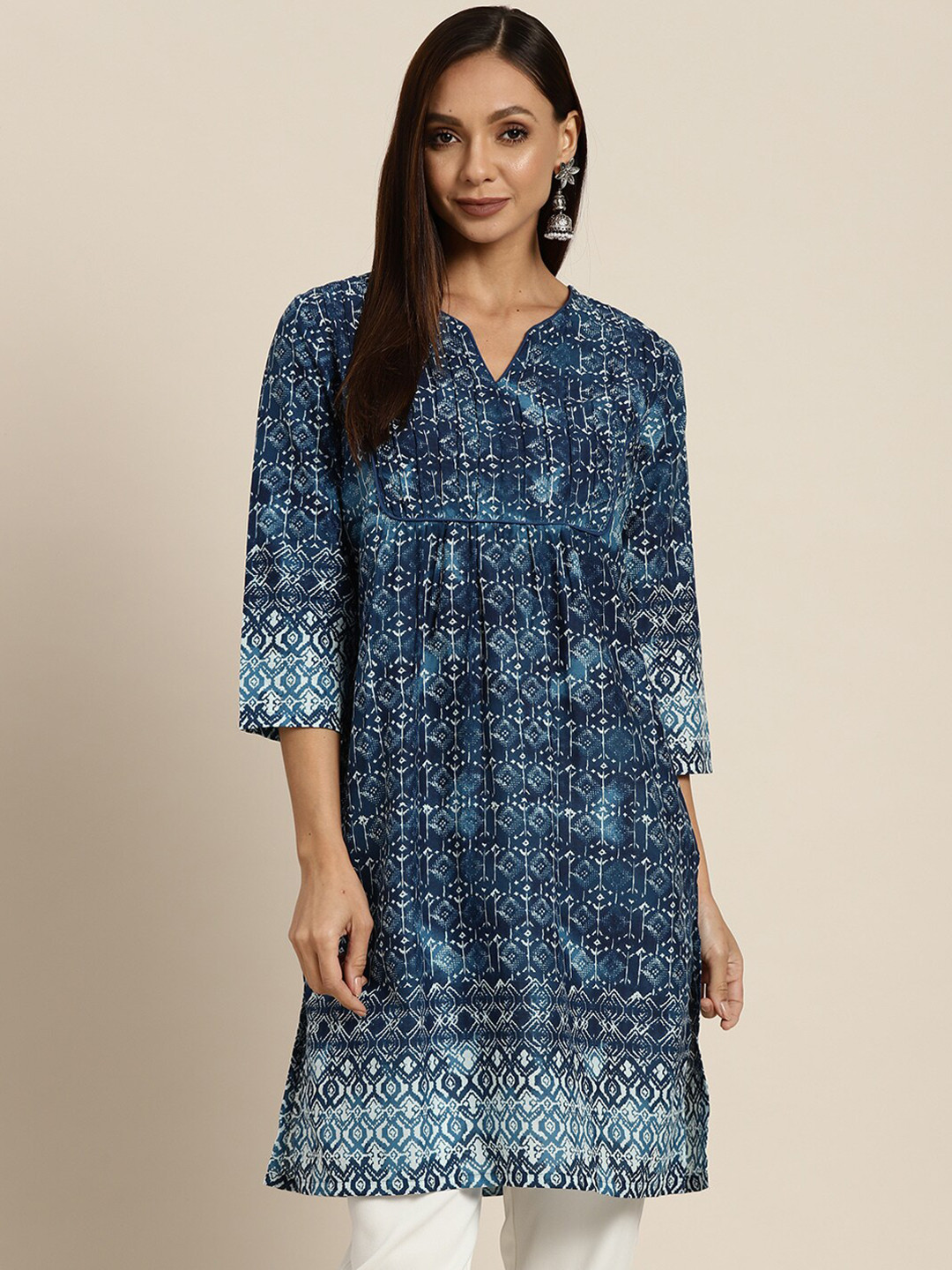 Buy Rain & Rainbow Ethnic Motifs Printed Cotton Tunic - Tunics for ...