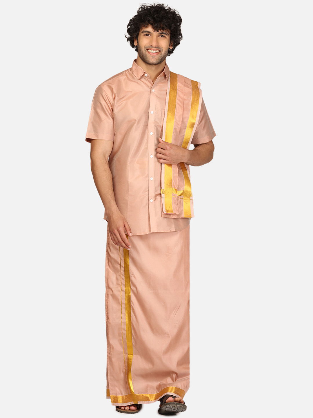 Buy Sethukrishna Men Vesti & Shirt With Angavastram Set - Clothing Set ...
