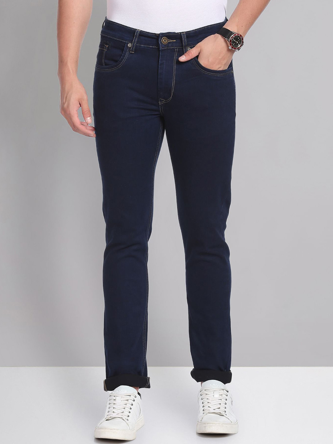 Buy AD By Arvind Men Slim Fit Stretchable Jeans - Jeans for Men ...