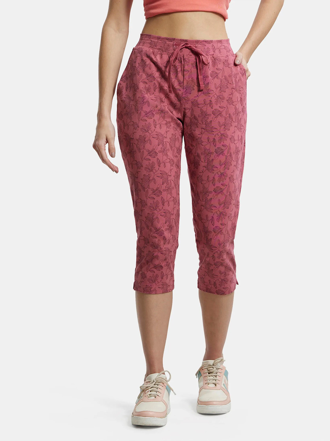 Buy Jockey Stretch Printed Slim Fit Capri With Side Pockets - Capris ...