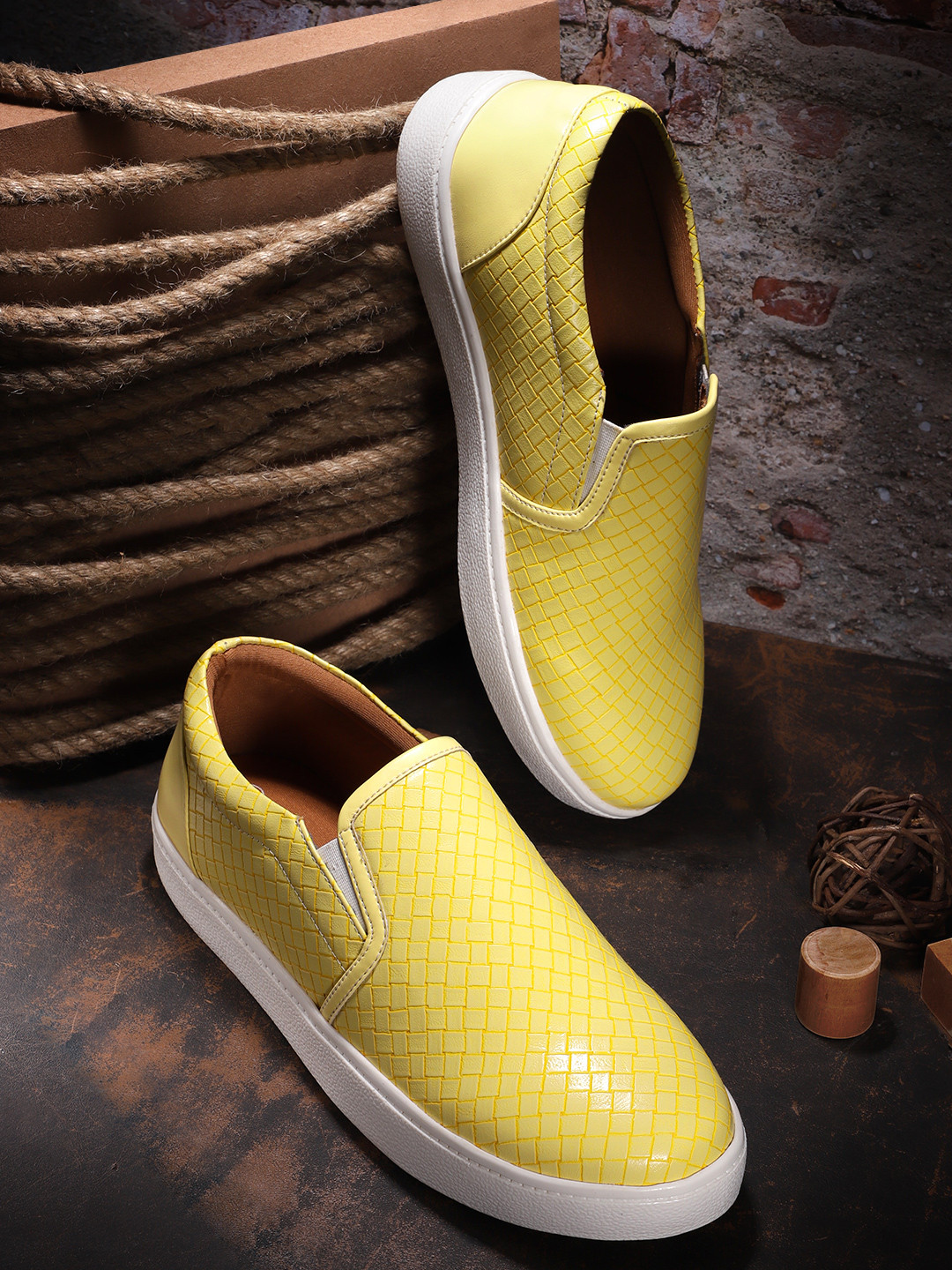 Buy Roadster Women Basketweave Textured Slip On Sneakers - Casual Shoes ...