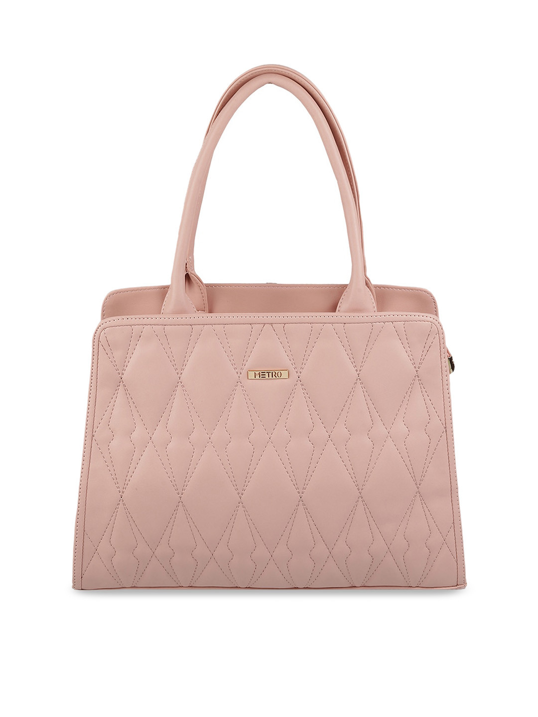 Buy Metro Textured Structured Handheld Bag With Quilted - Handbags for ...