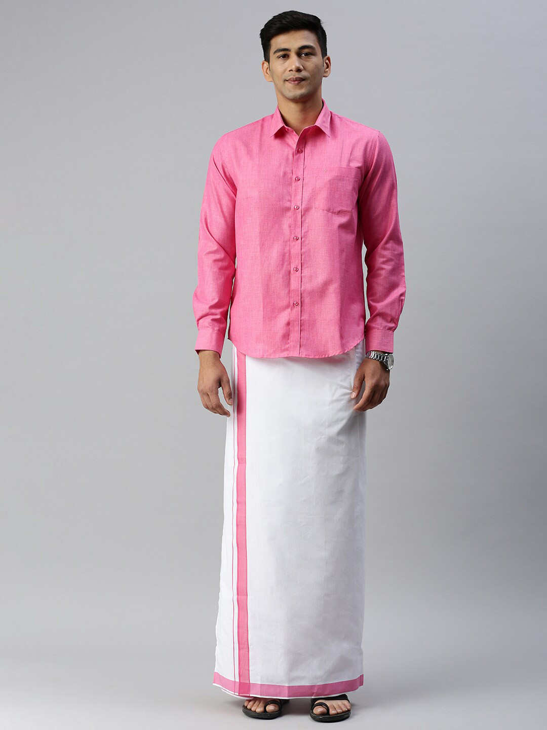 Buy Ramraj Pure Cotton Shirt With Veshti - Clothing Set for Men ...