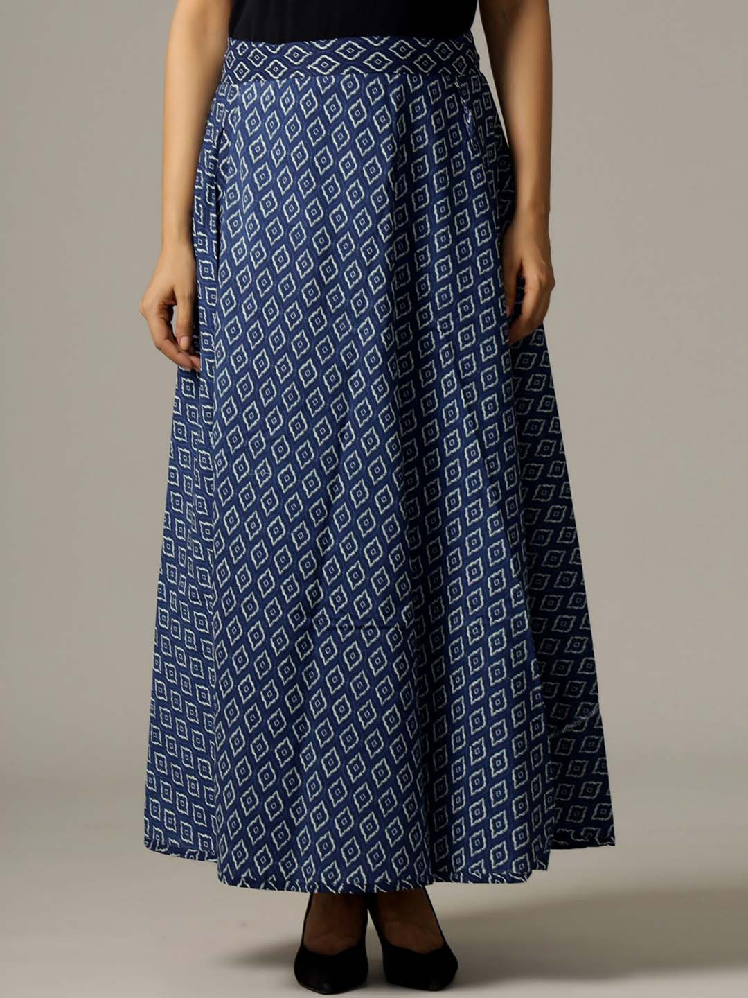Buy HANDICRAFT PALACE Printed Pure Cotton Wrap Around Maxi Skirt ...