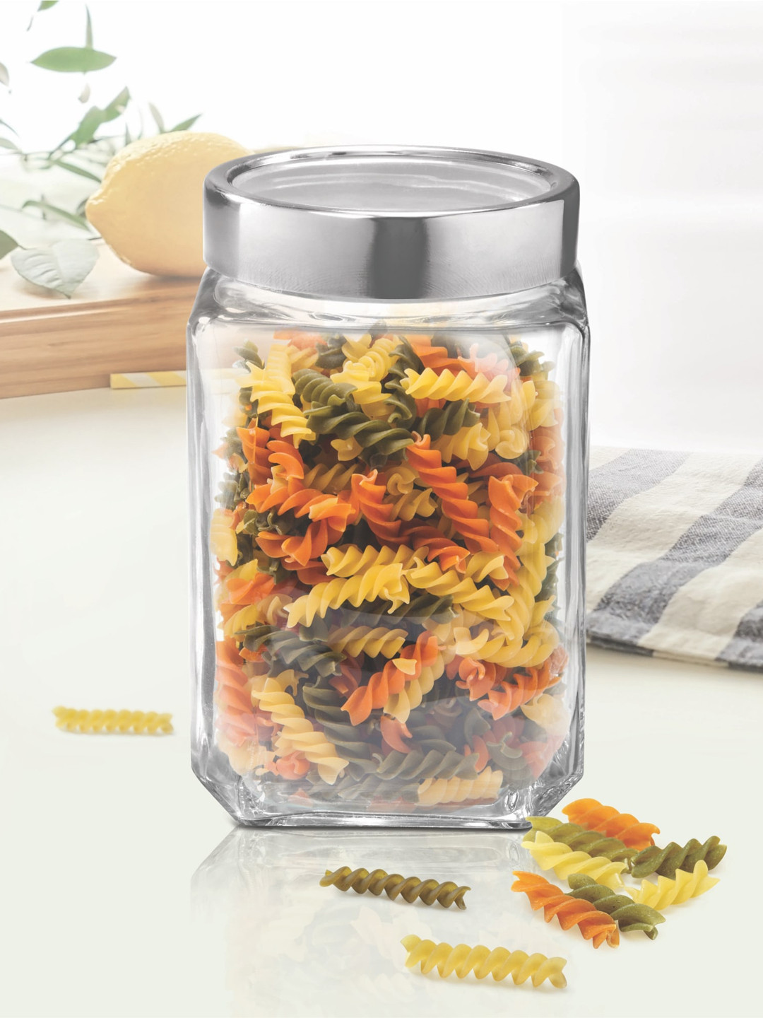 Buy Treo Cube Storage Glass 12 Pieces Transparent Jars 1 L Each ...
