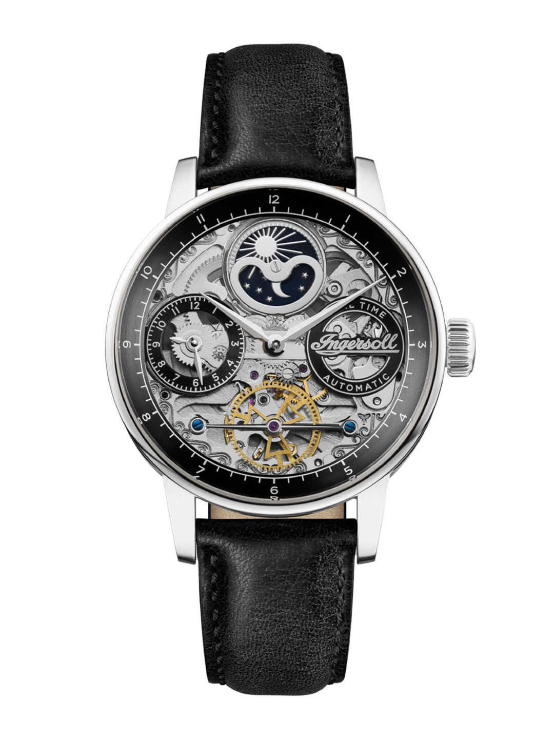 Buy Ingersoll The Jazz Men Leather Straps Analogue Automatic Motion ...